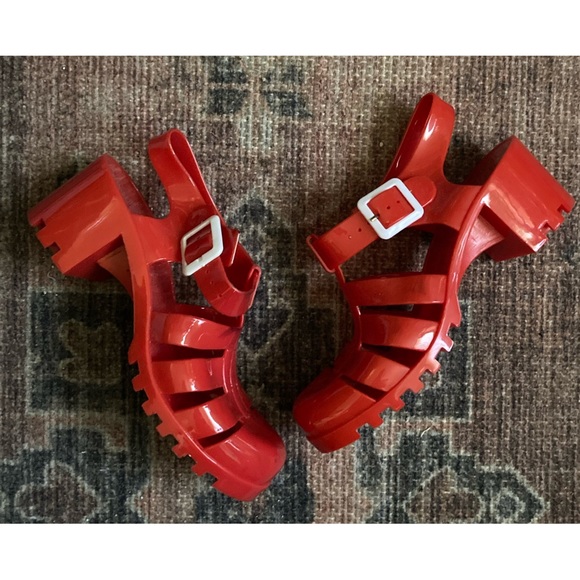 Rogue | Shoes | Pinup Red Heeled Jelly Shoes | Poshmark